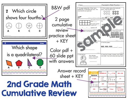 2nd Grade Cumulative Around the Room Math Review