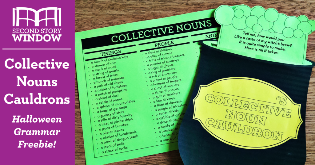 Collective Noun Cauldrons - A Spooky Grammar Freebie for Halloween!