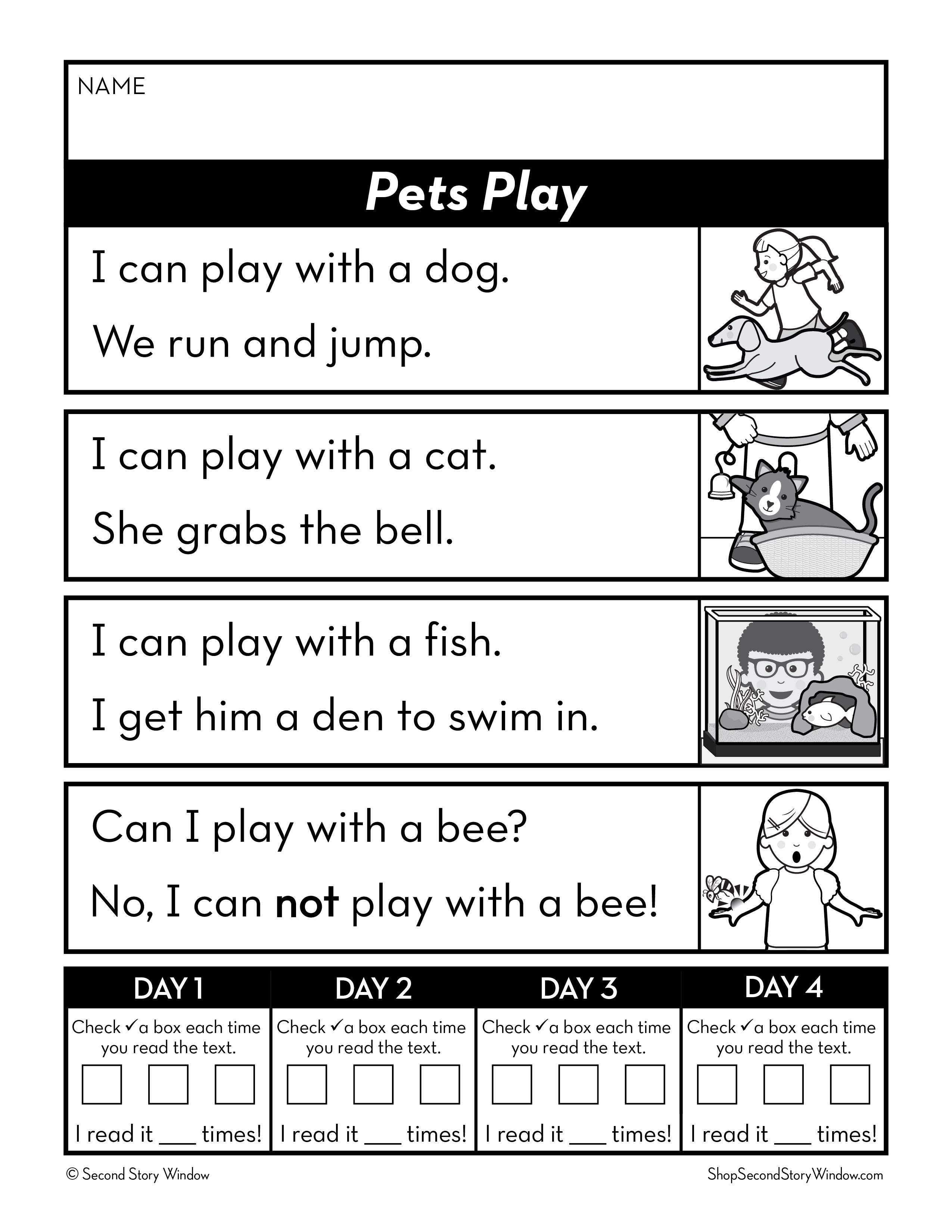 Decodable Passages Reading Fluency and Sight Word Practice Level D Set ...