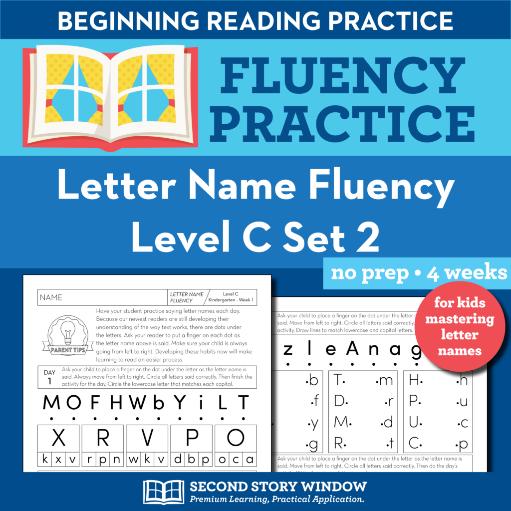 Letter Name Fluency Practice Level C Set 2 - Second Story Window