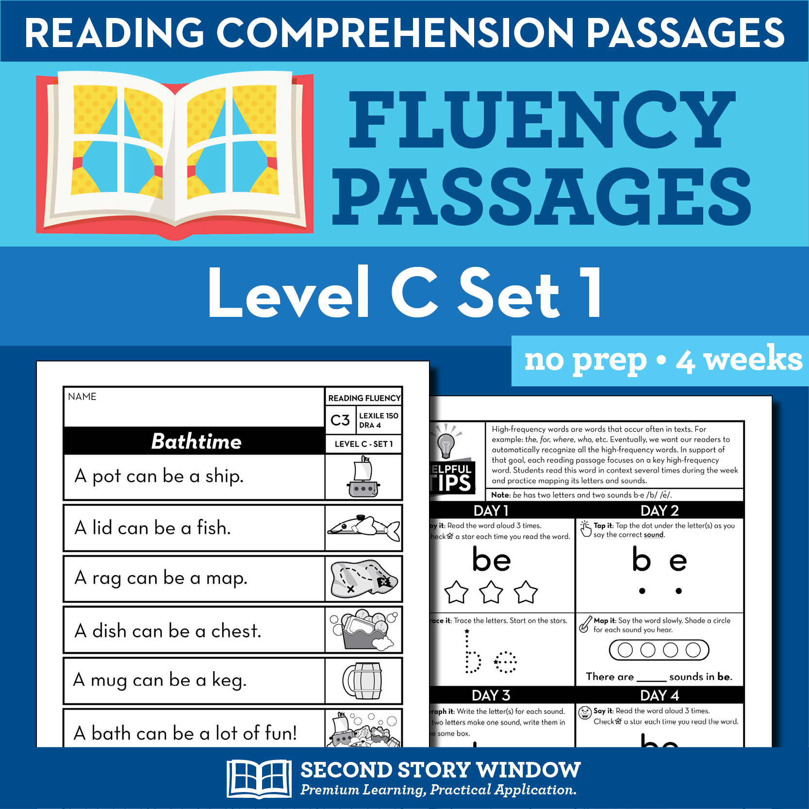 Decodable Passages Reading Fluency and Sight Word Practice Level C Set ...