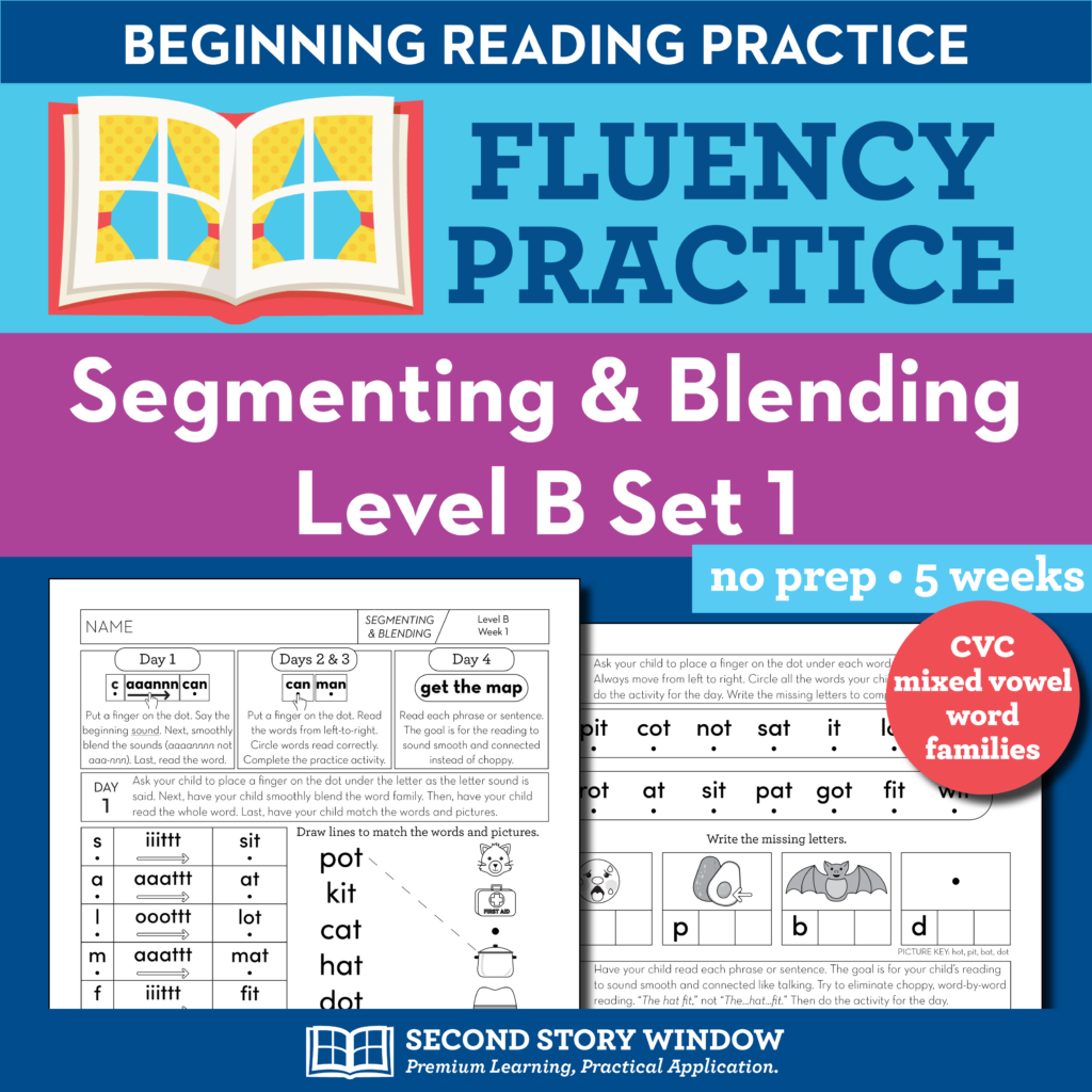Segmenting & Blending Nonsense Word Fluency Practice Level B - Second ...