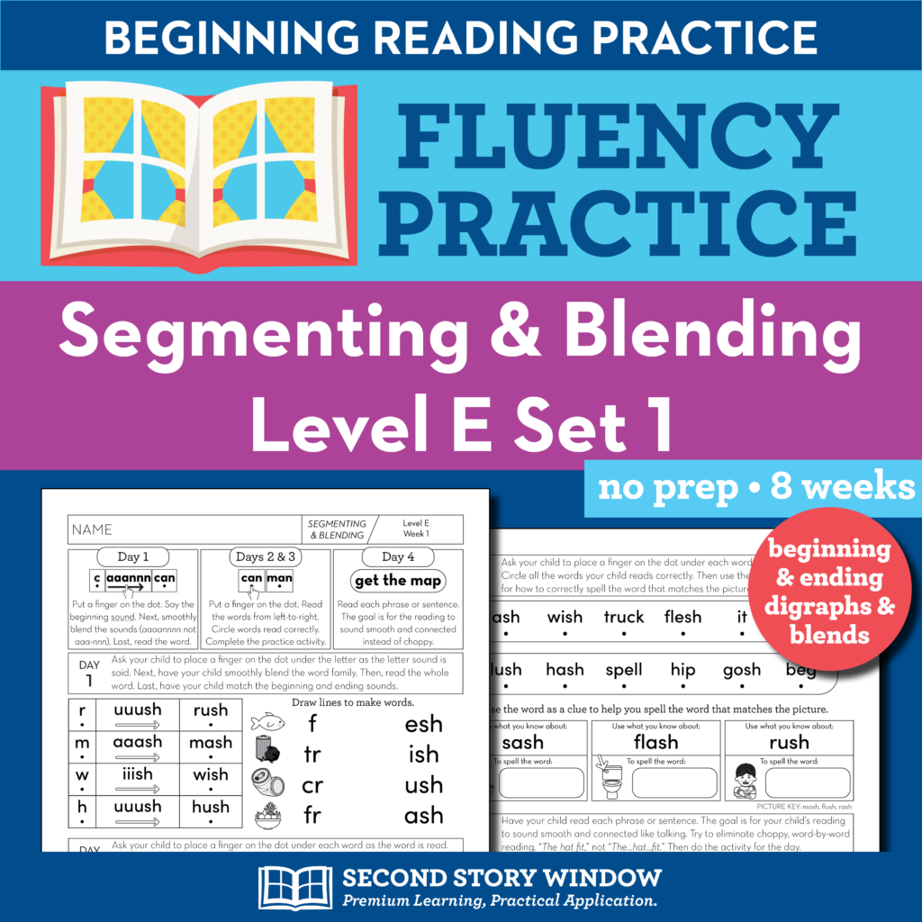 Segmenting & Blending Nonsense Word Fluency Practice Level E - Second ...
