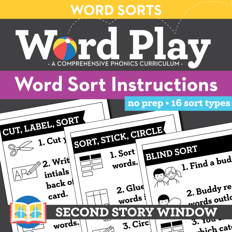 Word Sort Visual Instructions Posters • Words Their Way Word Sort ...
