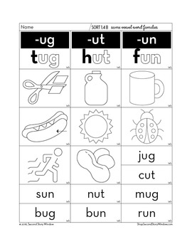 1st Grade Word Sorts - Words Their Way - Second Story Window