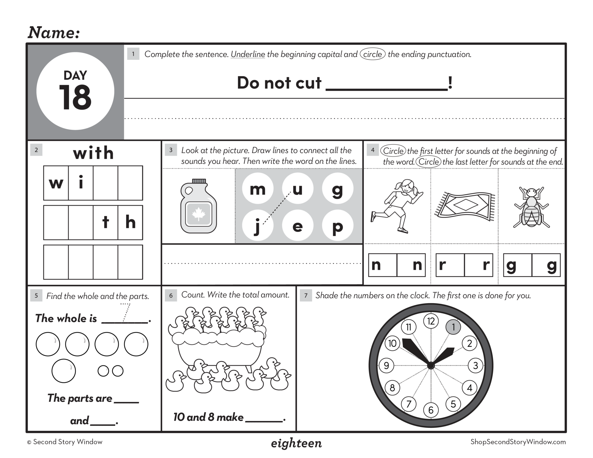 1st Grade Morning Work for Daily Math & Language Review - Second Story ...