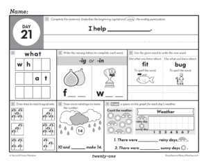 1st Grade Morning Work for Daily Math & Language Review - Second Story ...