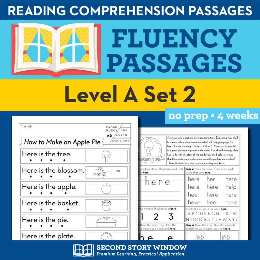 Reading Fluency Homework Level A Set 2 - Second Story Window