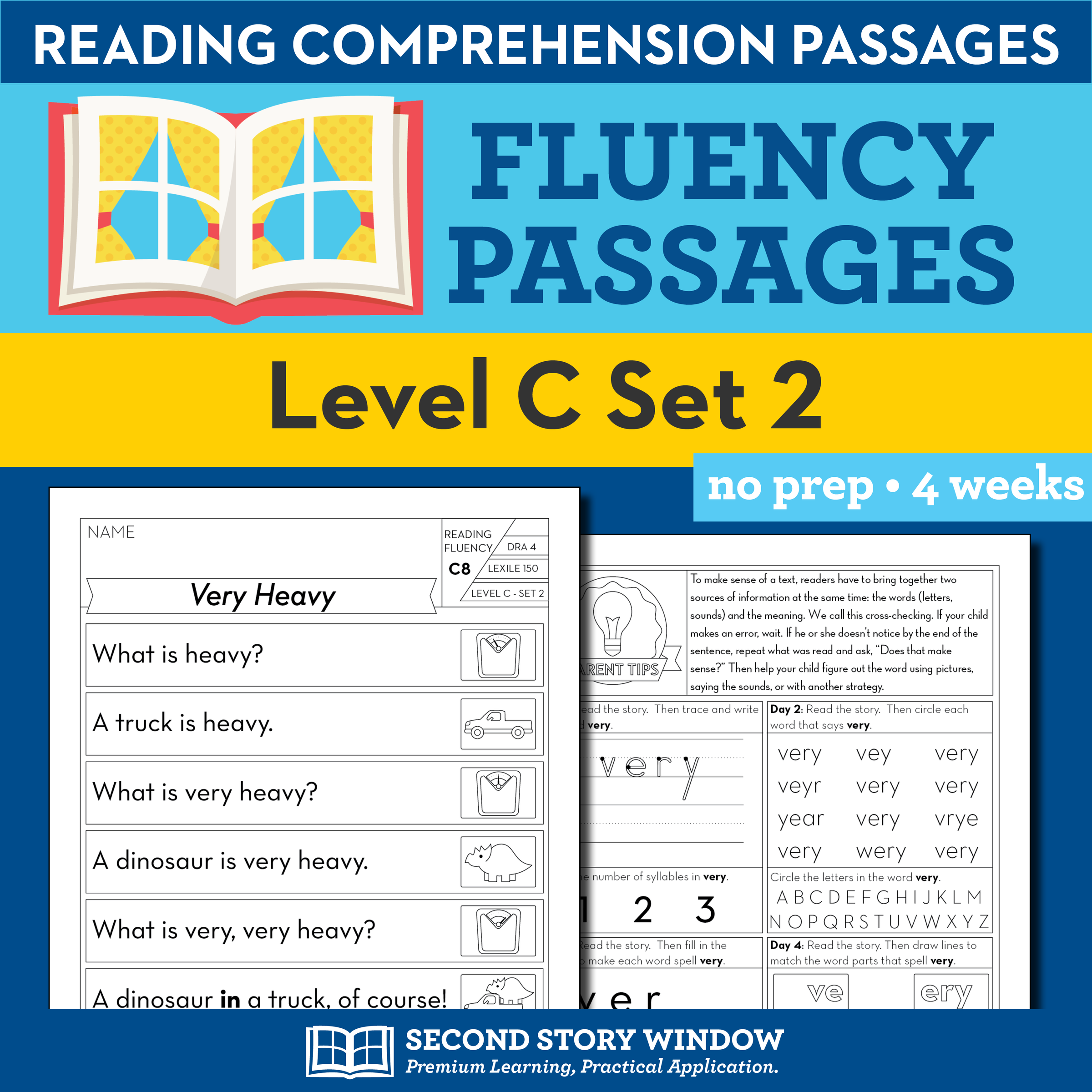Reading Fluency Homework Level C Set 2 - Second Story Window