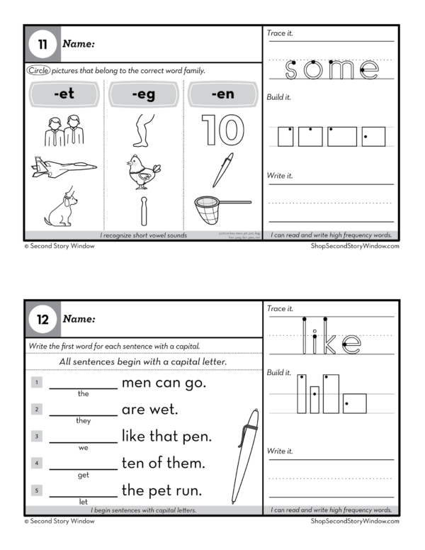 1st Grade Homework • Spiral Review Math and ELA Homework 1st - Second ...