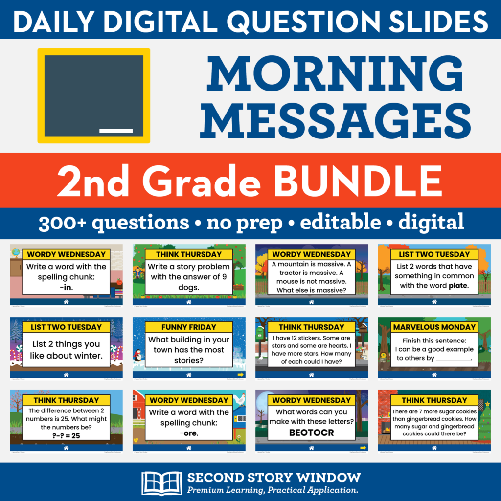 2nd Grade Classroom Morning Messages Slides and Printables Bundle for ...