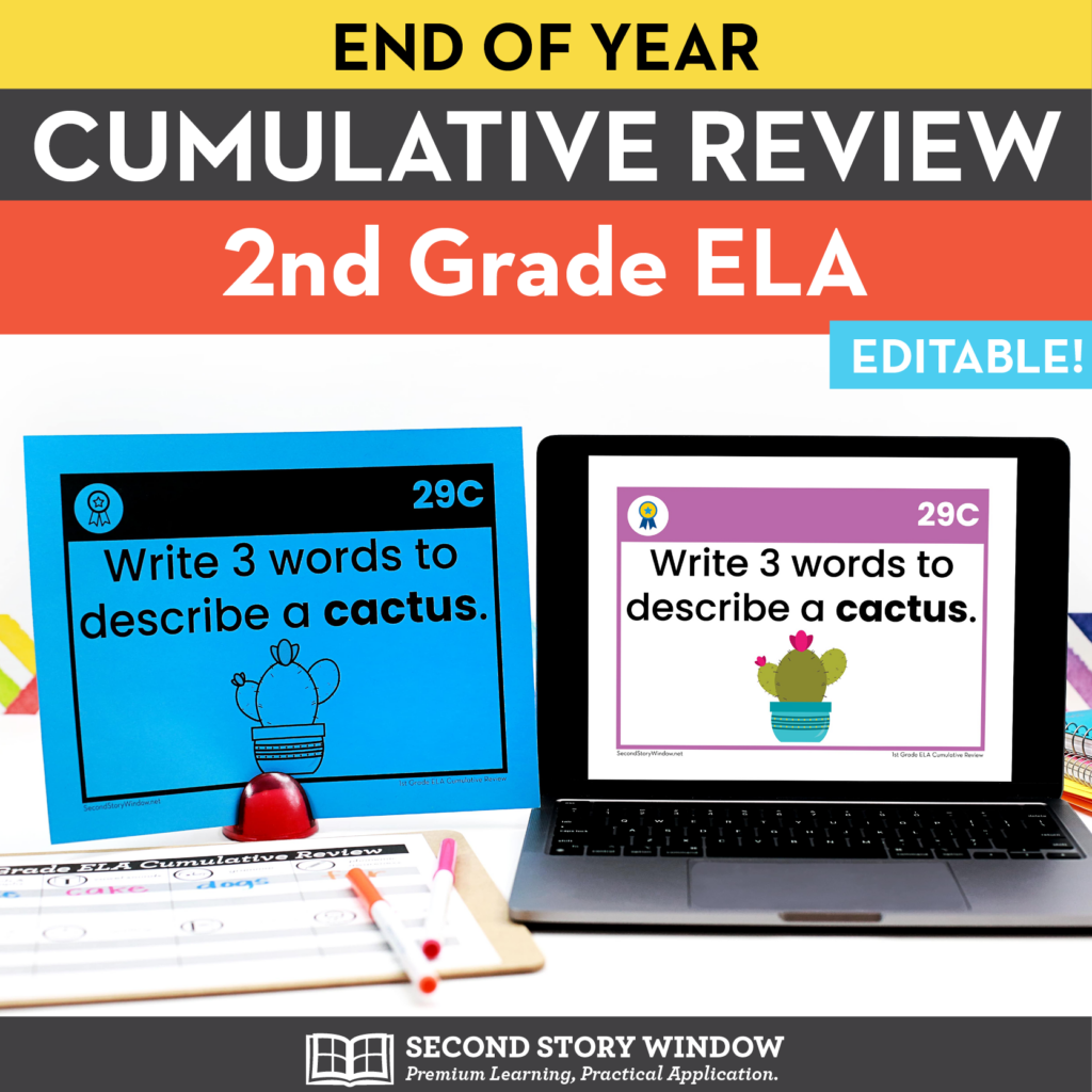 2nd Grade Language Arts Cumulative Review Editable ELA Google Slides ...
