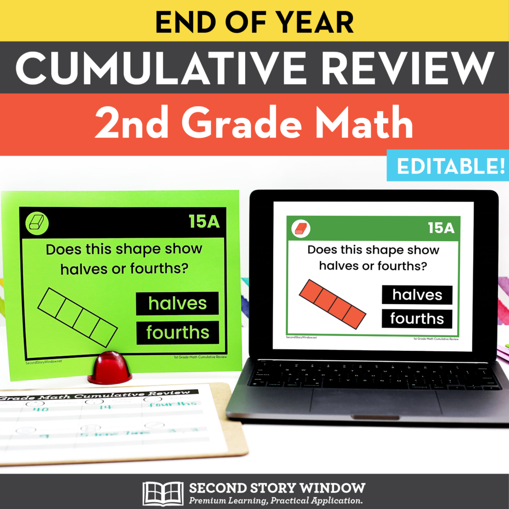 2nd Grade Math Cumulative Review Editable Google Slides Activity End of ...