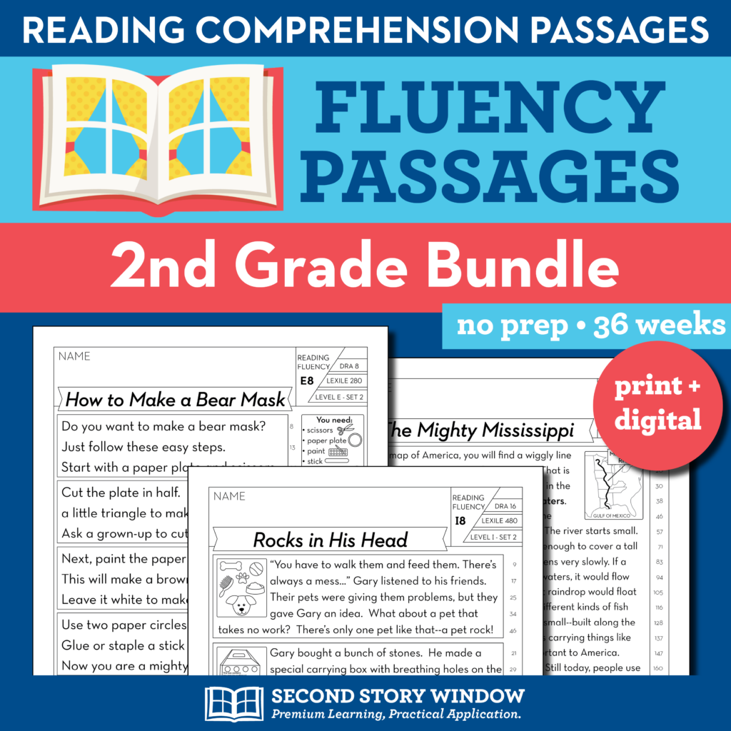 2nd Grade Fluency Practice Leveled Reading Comprehension Passages ...