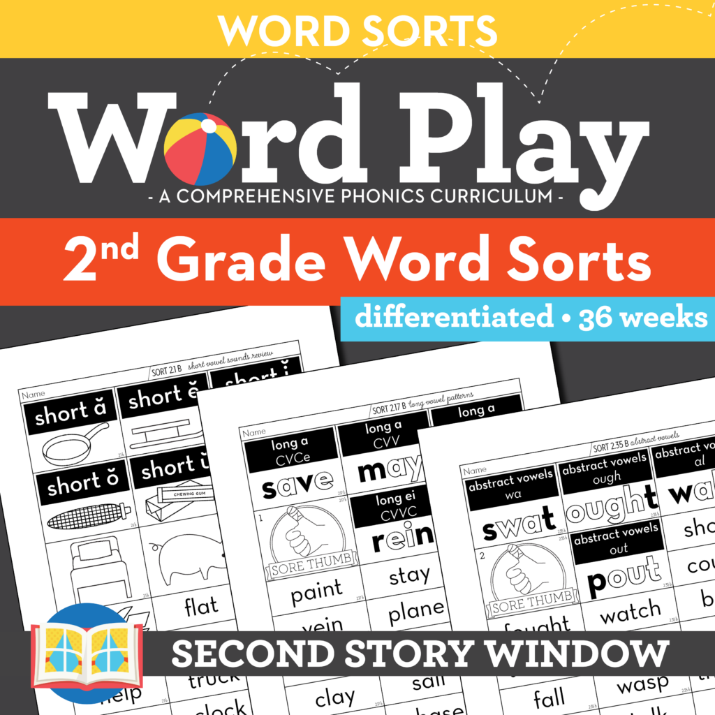 2nd Grade Word Sorts - Words Their Way - Second Story Window
