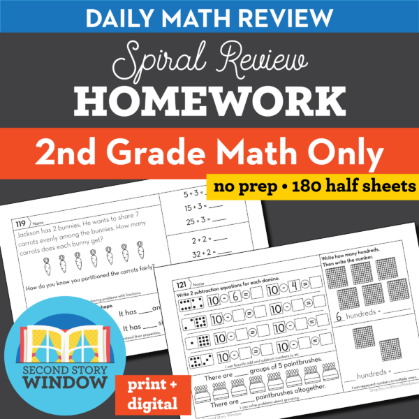 2nd Grade Homework - Math Spiral Review - Second Story Window