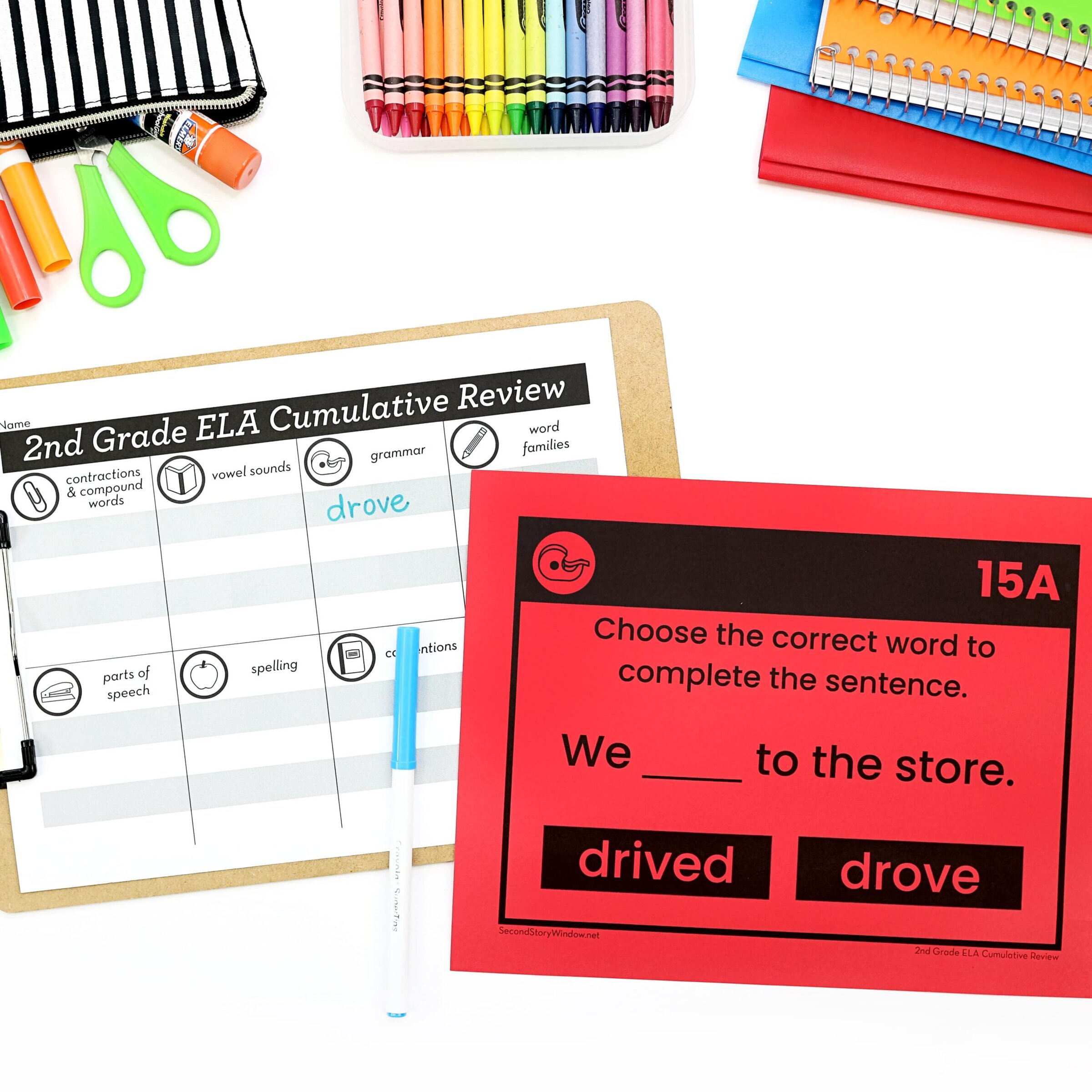 2nd Grade Language Arts Cumulative Review Editable ELA Google Slides ...