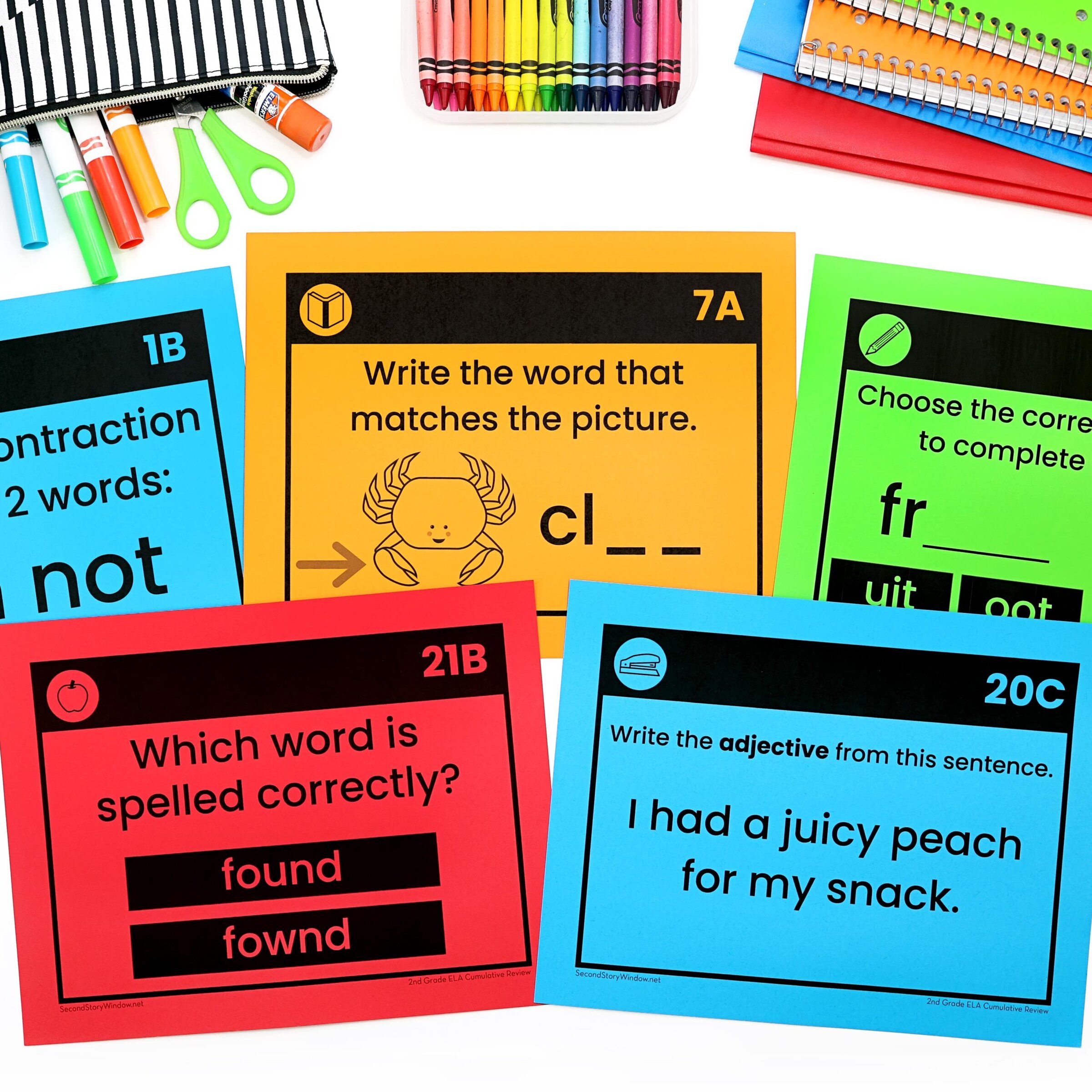 2nd Grade Language Arts Cumulative Review Editable ELA Google Slides ...