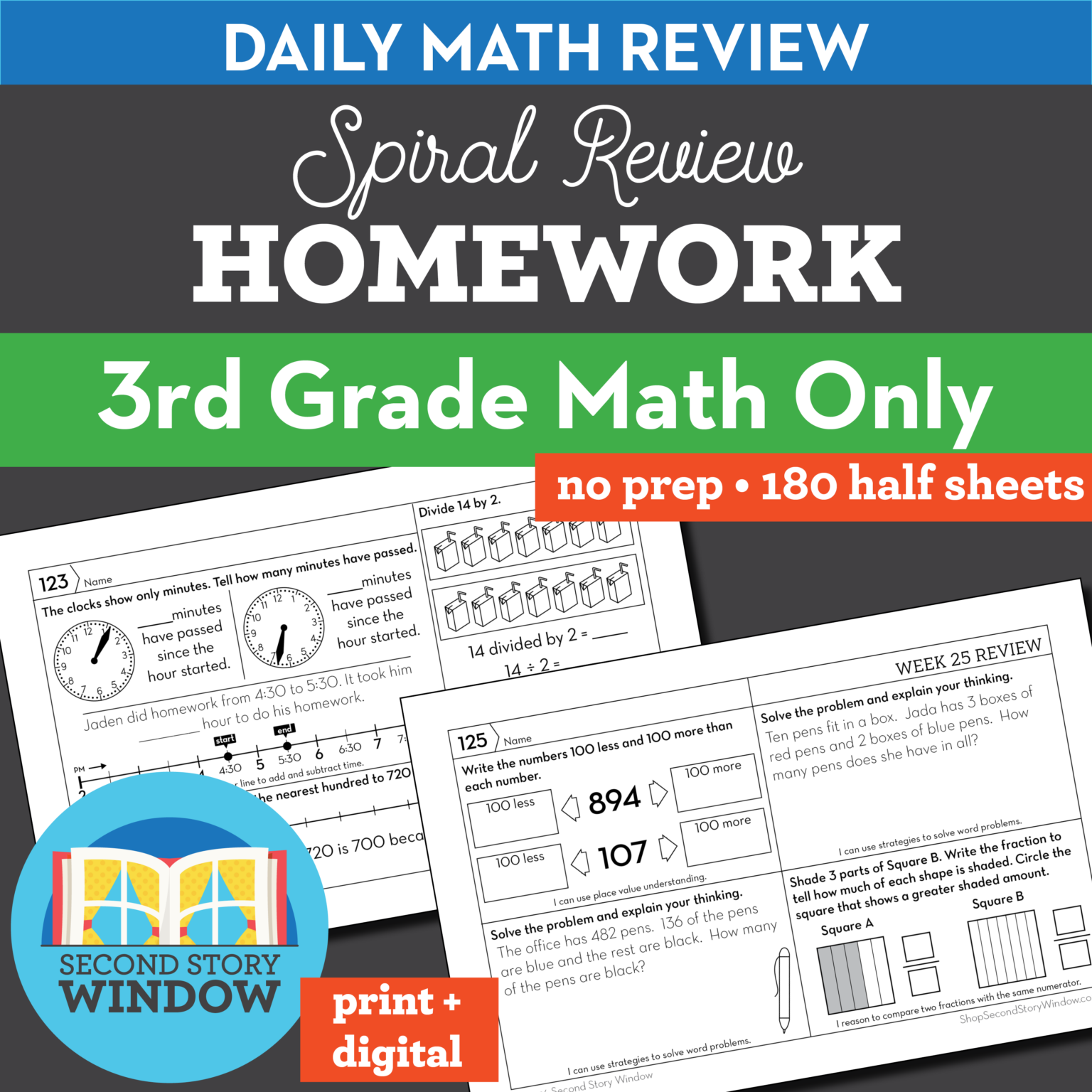 3rd Grade Math Homework - Second Story Window