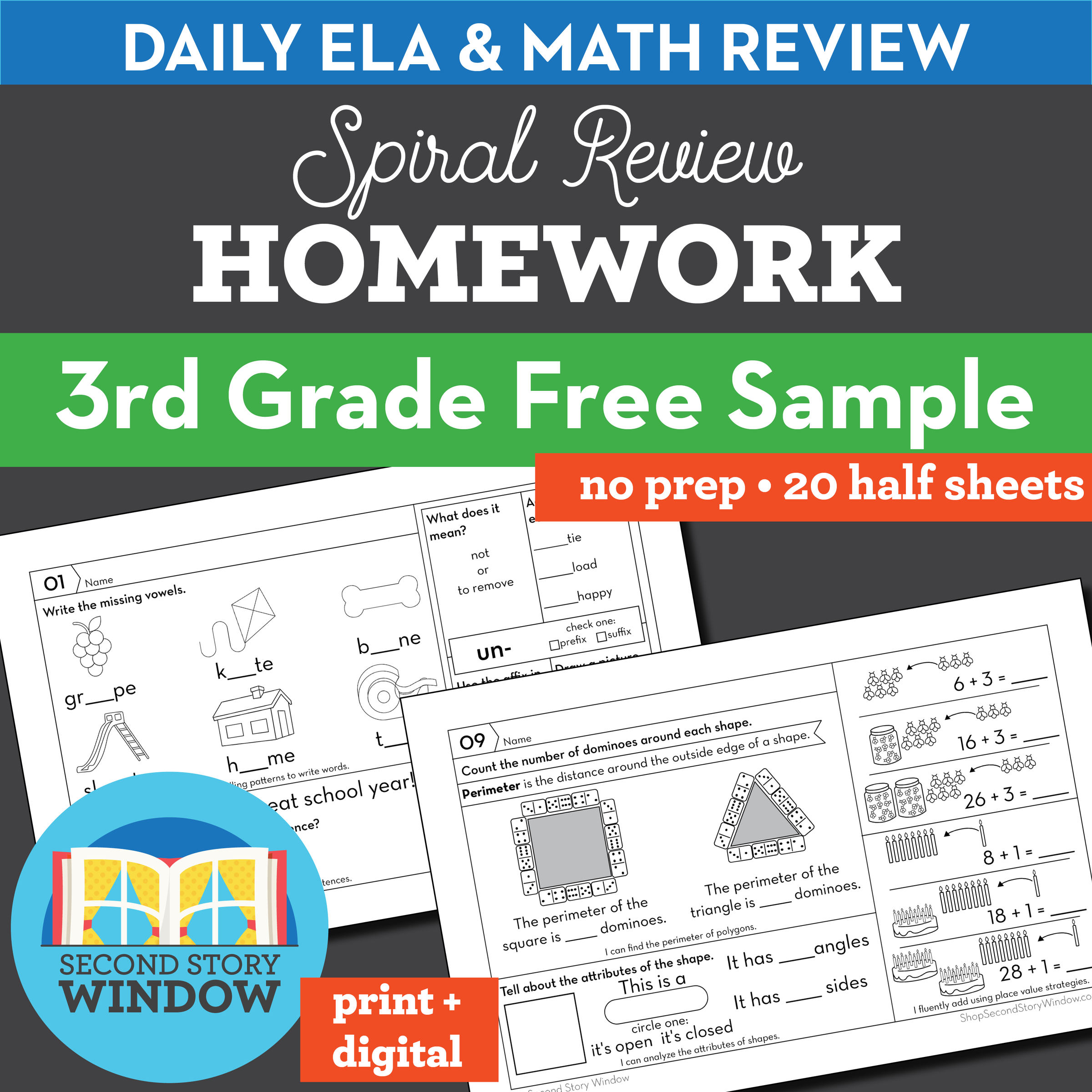 3rd Grade Homework Sampler - Second Story Window