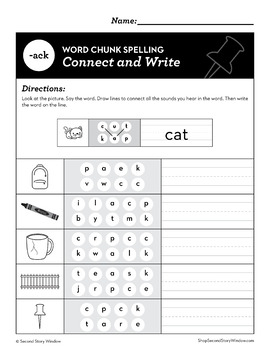 -Ack Word Family Worksheets No Prep Short Vowel A Chunk Spelling ...