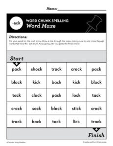 -Ack Word Family Worksheets No Prep Short Vowel A Chunk Spelling ...
