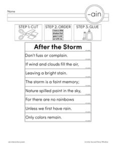 After the Storm - ain Word Family Poem of the Week - Long Vowel A ...
