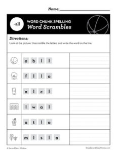 -All Word Family Worksheets No Prep Chunk Spelling Phonics Worksheets ...