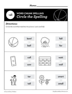 -All Word Family Worksheets No Prep Chunk Spelling Phonics Worksheets ...