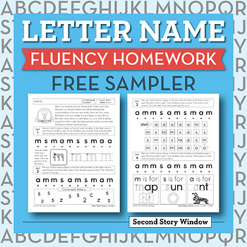 Alphabet Letter Name Fluency Homework Sampler (FREE) - Second Story Window