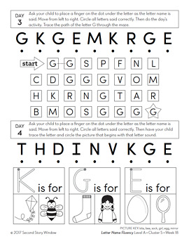Alphabet Letter Name Fluency Homework Sampler (FREE) - Second Story Window