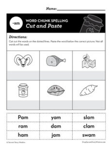 -Am Word Family Worksheets No Prep Short Vowel A Chunk Spelling ...