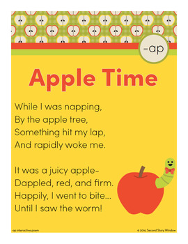Apple Time - ap Word Family Poem of the Week - Short Vowel A Fluency ...