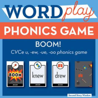 BOOM long vowel u CVCe, ew, ue, oo Phonics Game - Words Their Way Game ...