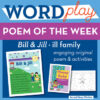 Bill and Jill - ill Word Family Poem of the Week - Short Vowel I ...