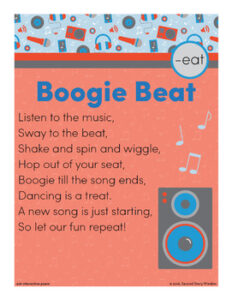 Boogie Beat - eat Word Family Poem of the Week - Long Vowel E Fluency ...