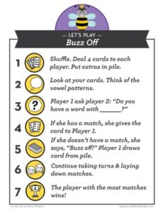 Buzz Off short e, open e, long vowel ee Phonics Game - Words Their Way ...