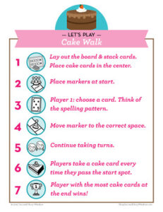 Cake Walk Sounds of K Phonics Game - Words Their Way Game - Second ...