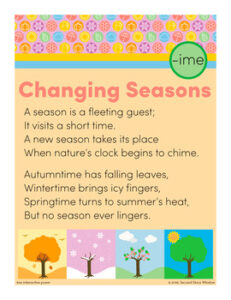 Changing Seasons - ime Word Family Poem of the Week - Long Vowel I ...