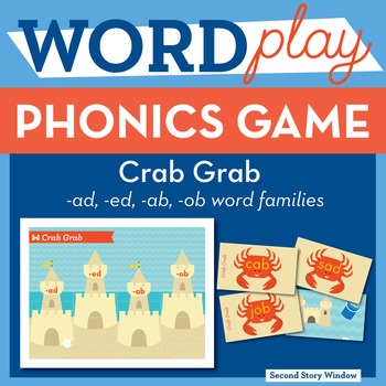 Crab Grab Mixed Vowel Word Families Phonics Game - Words Their Way Game ...