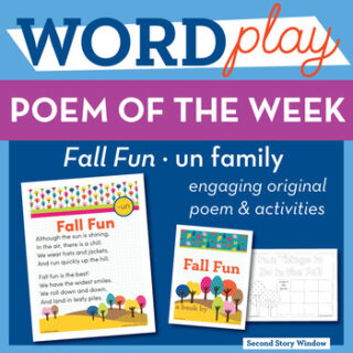 Fall Fun - un Word Family Poem of the Week - Short Vowel U Fluency Poem ...