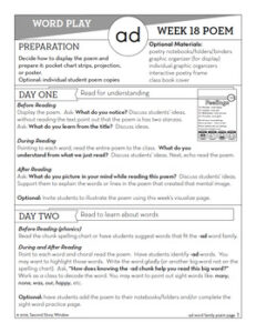 Feelings - ad Word Family Poem of the Week - Short Vowel A Fluency Poem ...