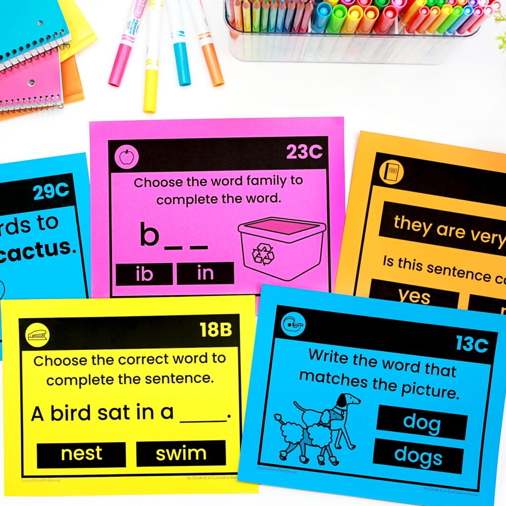1st Grade Language Arts End of Year Cumulative Review Editable ELA ...