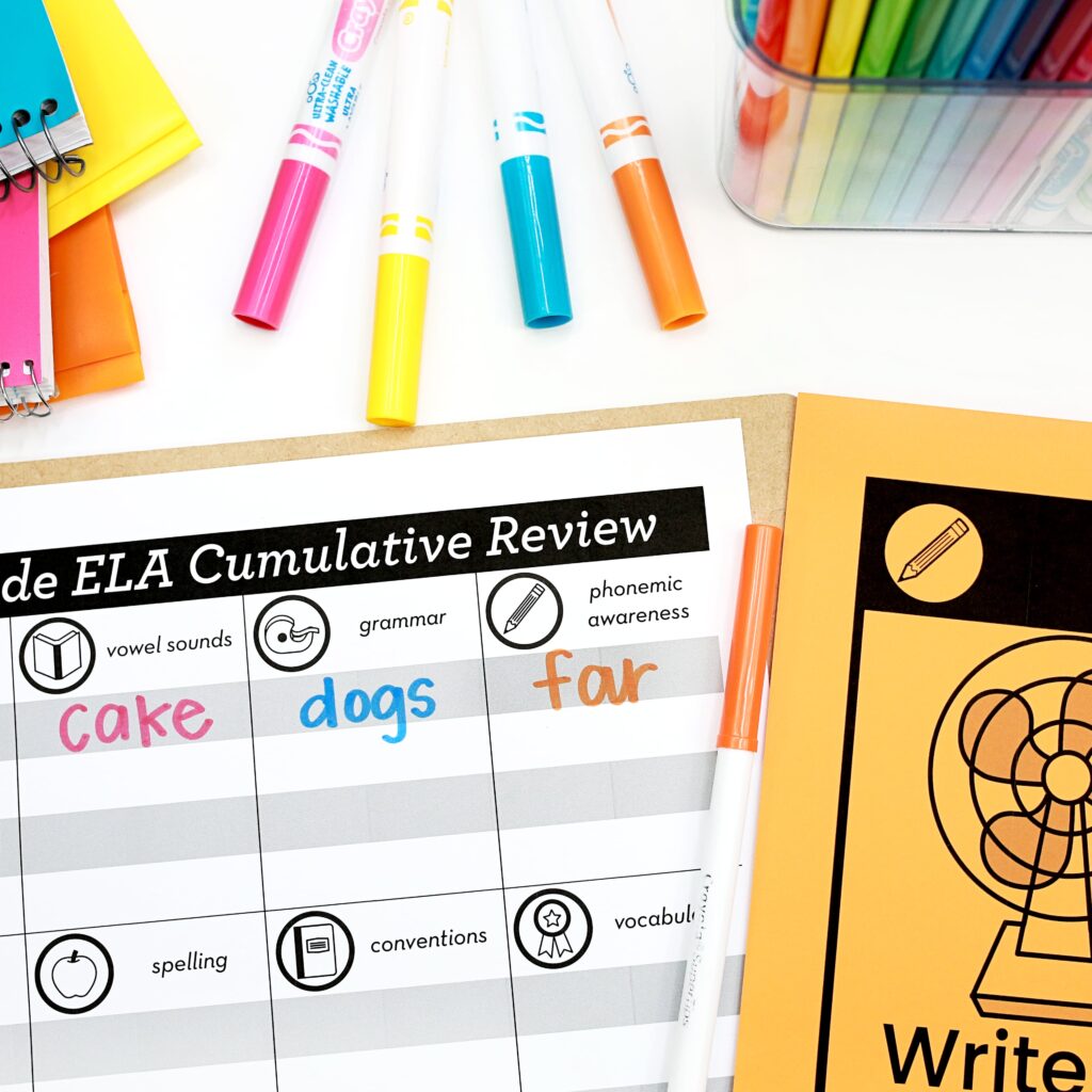 1st Grade Language Arts End of Year Cumulative Review Editable ELA ...