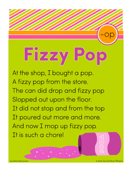 Fizzy Pop - op Word Family Poem of the Week - Short Vowel O Fluency ...