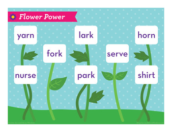 Flower Power r-controlled or, ar, schwa + r Phonics Game - Words Their ...