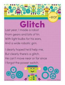 Glitch -ear Word Family Poem of the Week - R Controlled Vowel Fluency ...