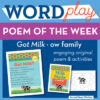 Got Milk -ow Word Family Poem of the Week - Long Vowel O Fluency Poem ...
