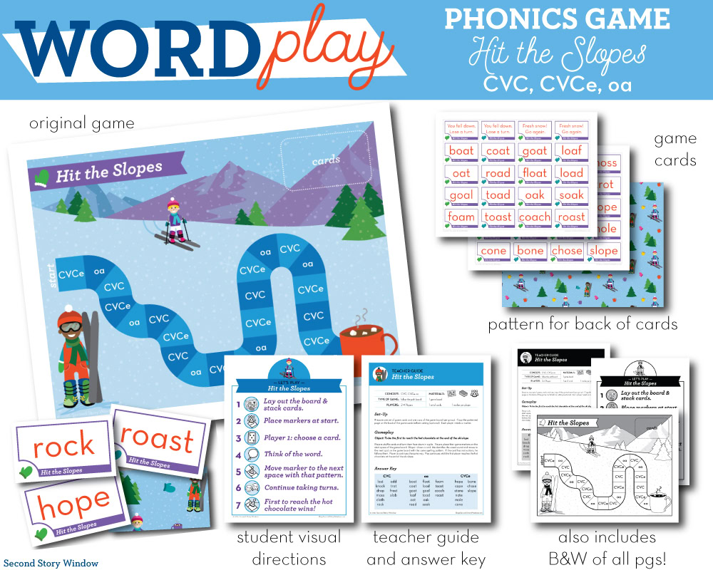Hit the Slopes short o, CVCe, oa Phonics Game - Words Their Way Game ...