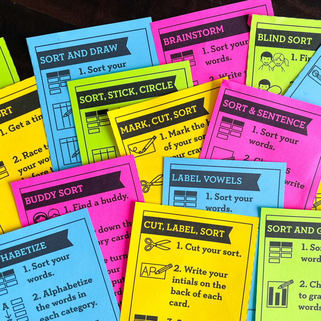 Word Sort Visual Instructions Posters • Words Their Way Word Sort ...